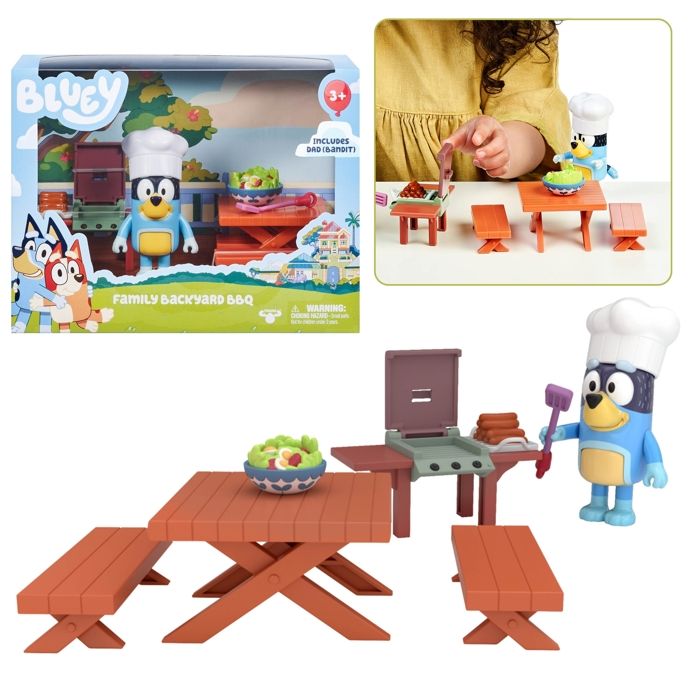 Bluey Family barbecue backyard figure set, figurines pour enfants, pièces mobiles 3+ - Cdiscount ...