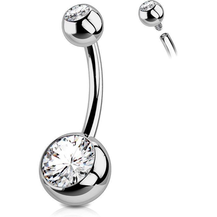 OUFER 14G Piercing Nombril e Nombril Billes Court Long Barres ...