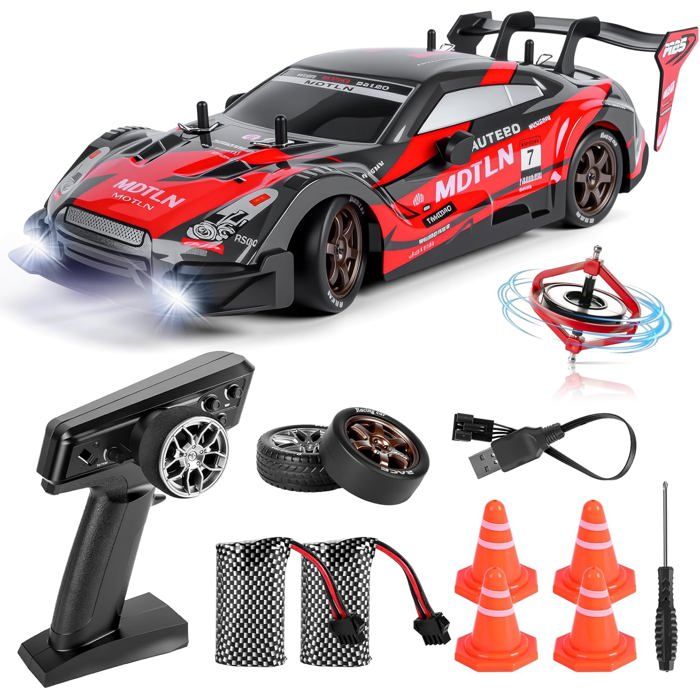 Voiture RC drift pro 1:16 4WD gyros LED 23km/h cadeau enfant 3+ ans ...