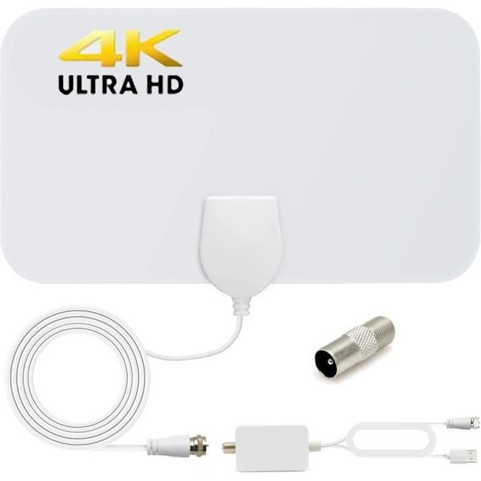 Antenne TV Intérieur TNT HD Puissante - ABURNUDREY - DTA100 - 25dBi ...