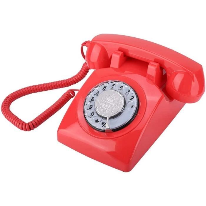 Téléphone Fixe Filaire, Téléphone Filaire Vintage à Cadran Portable ...