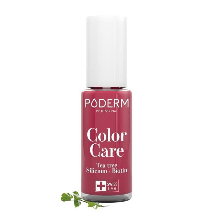 Vernis à ongles - PODERM - Color Care N°797 - Rouge Rose - Enrichi en ...