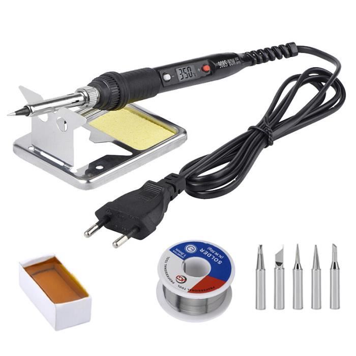 Poste a souder,Fer à souder électrique LCD,température réglable,220V 80W,kit de fer à souder ...
