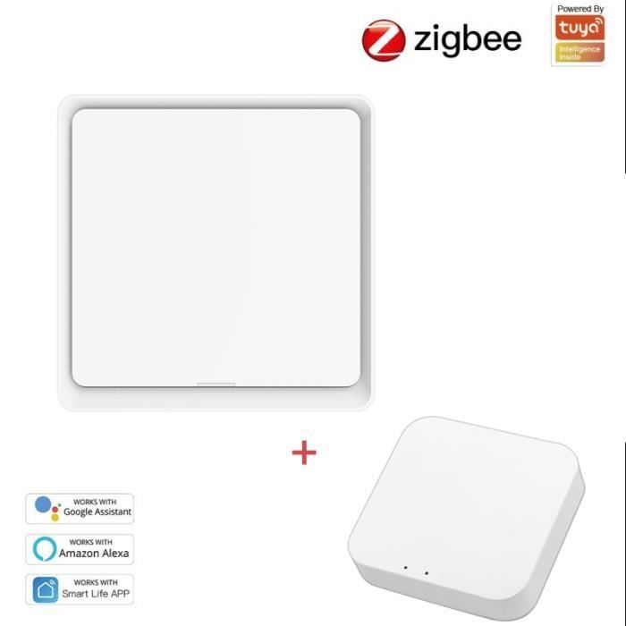 1Gang Gateway - Interrupteur lumineux intelligent sans fil Tuya ZigBee, 4 gangs, 12 scènes ...