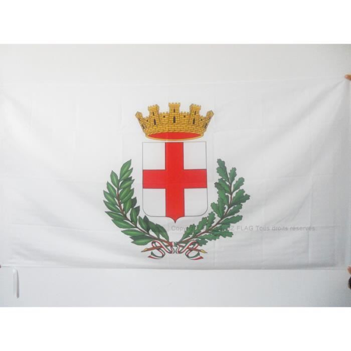 Drapeau Ville de Milan avec armes 150x90cm - milanais - Milano - Cdiscount