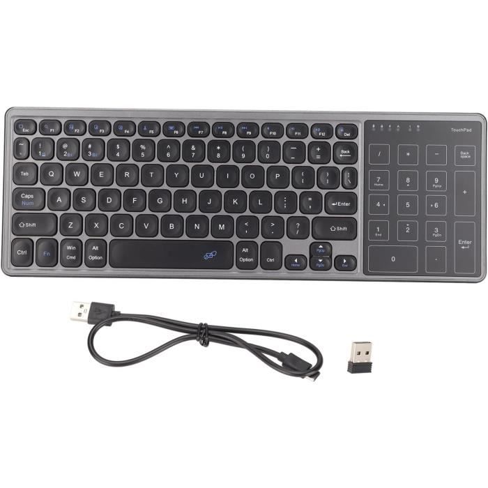 Clavier Sans Fil, Avec Pavé Tactile, Clavier Portable Sans Fil 2,4 Ghz ...