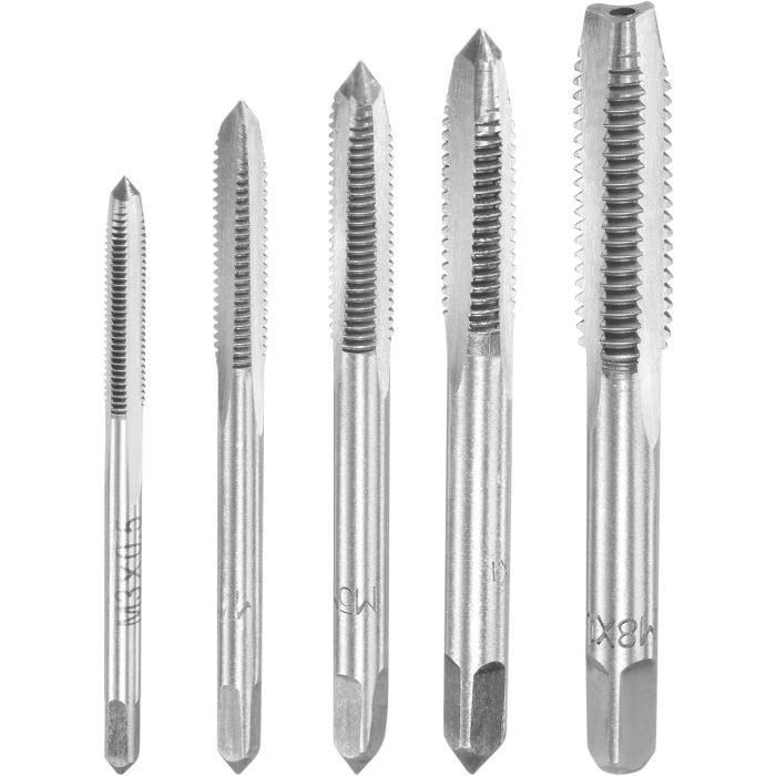 Lot De 5 Tarauds M3 M4 M5 M6 M8 À Filetage Manuel En Acier Rapide À ...