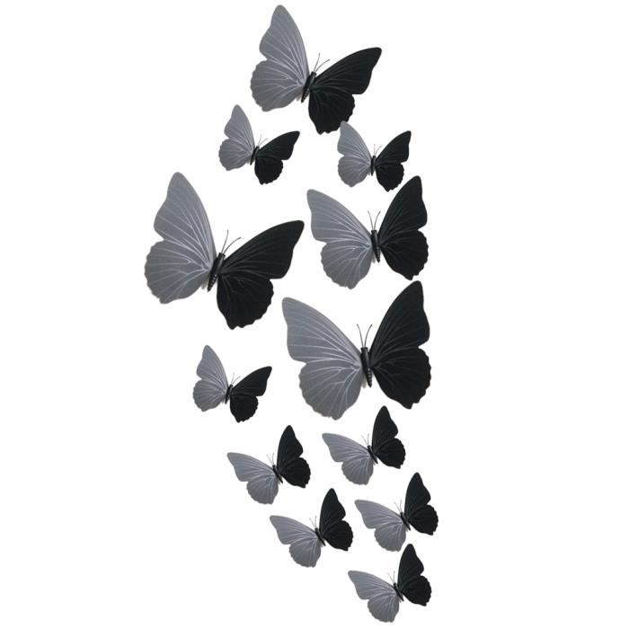 3D en trois dimensions stickers muraux papillon aimant de photographie ...