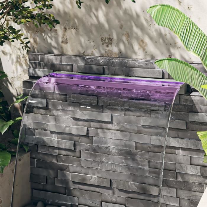KEENSO Déversoir pour cascade avec LED RVB Inox 108 cm KN005 ...