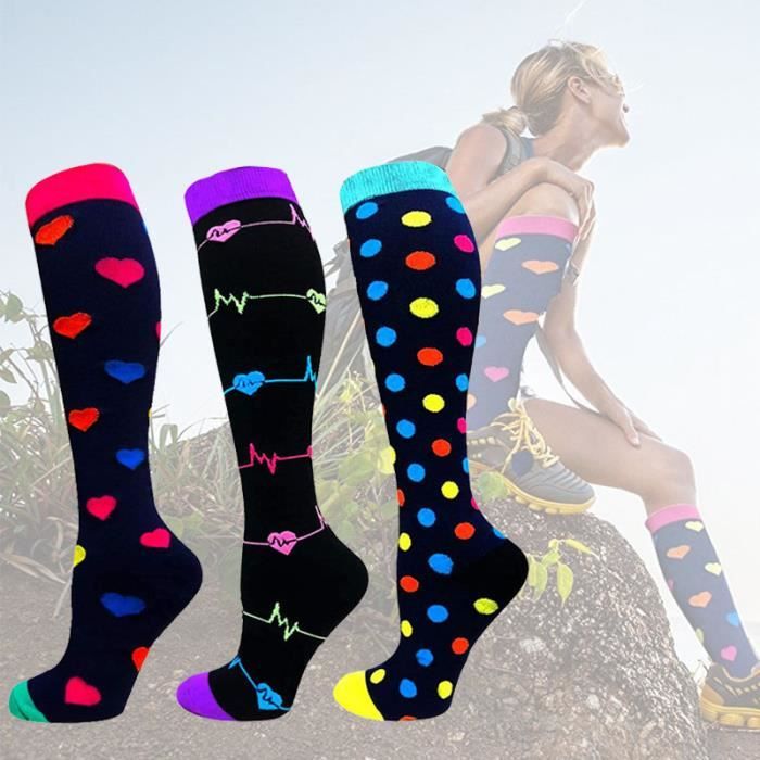 Chaussettes de Compression, pour Hommes et Femmes 15-20 mmHg, Idéales ...