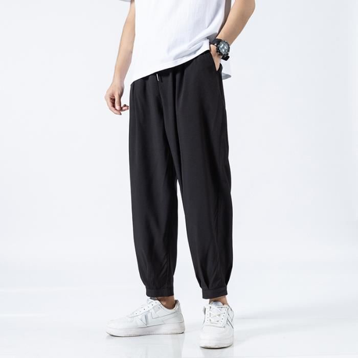 Pantalon de jogging - Homme - Noir - Fitness - Streetwear Black ...