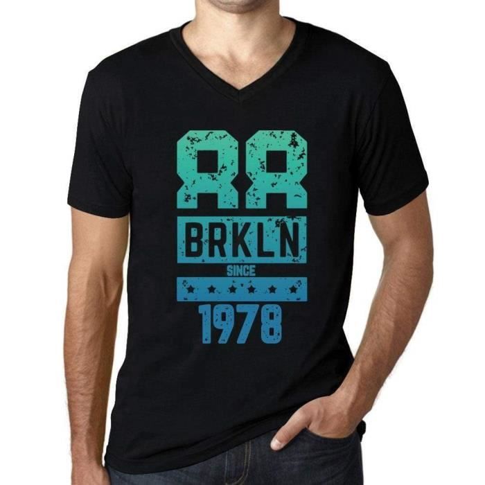 Homme T-Shirt Col V Brkln Depuis 1978 – Brkln Since 1978 – 45 Ans T ...