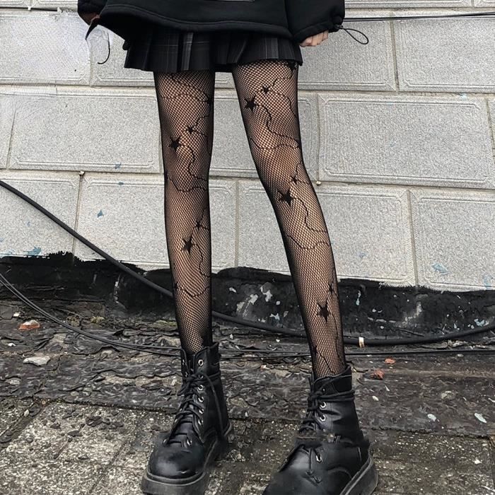 Bas - mis-bas,Collant résille en maille,Sexy,imprimé cœur,ajouré ...