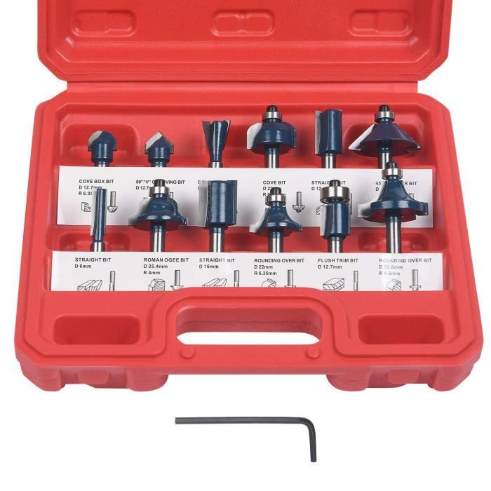 Flintronic Fraises defonceuse 6.35mm. Coffret de 15 Fraises à Rainurer ...