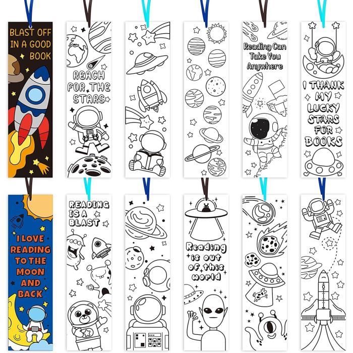 Lot De 75 Marque-Pages Vierges À Colorier Pour Enfants, Enseignants ...