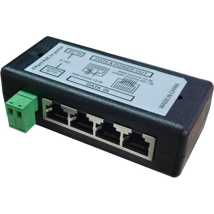 Poe Injecteur 100 Mégaoctets Power Over Ethernet Via Alimentation 12V ...