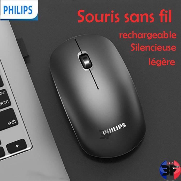 Philips SPK7315 souris sans fil rechargeable,clic Silencieux, Noir ...