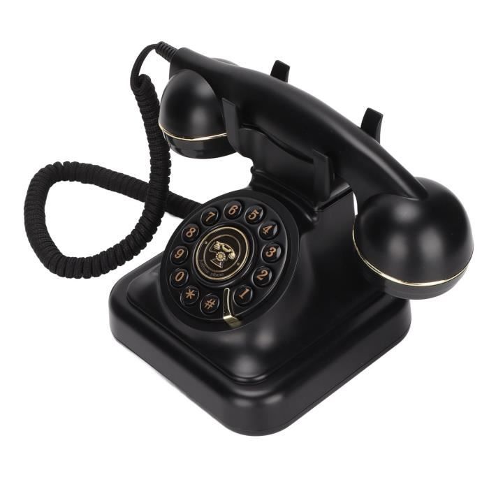 Vvikizy téléphone fixe européen rétro Téléphone fixe Vintage élégant à ...