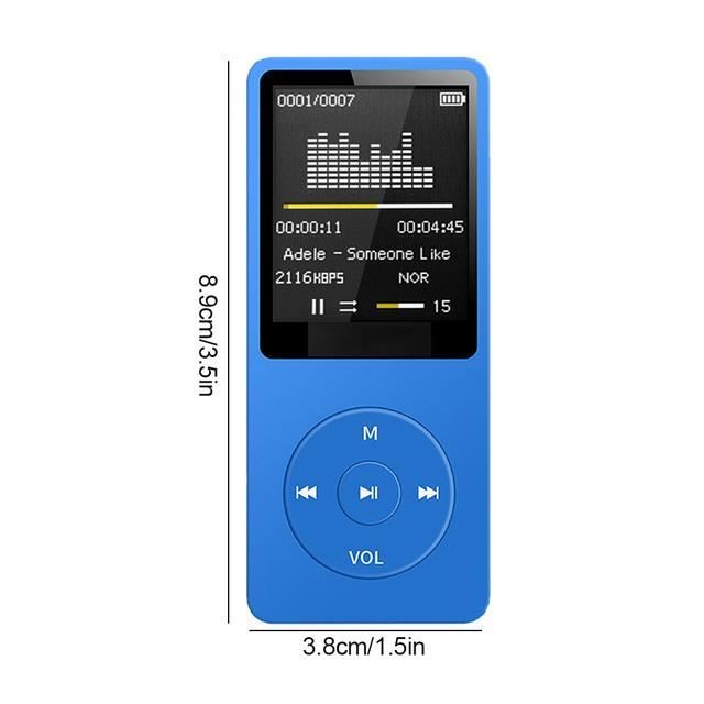 LECTEUR MP3,Blue--Lecteur MP3 Portable sans perte, suppression du bruit ...