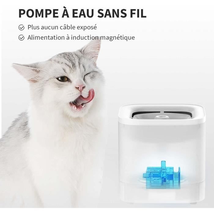 Fontaine À Eau Pour Chats, Avec Pompe À Eau Sans Fil, Moins De 35Db, Filtre 3.0, Equipé De ...