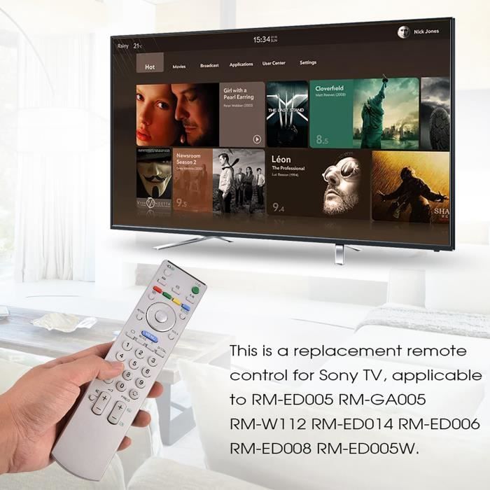 HURRISE télécommande pour sony RM-W112 Télécommande de remplacement ...