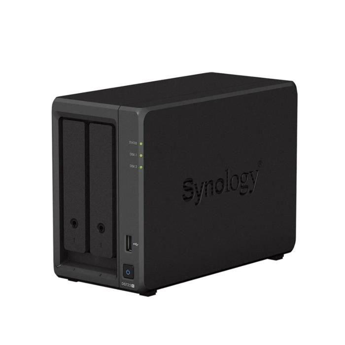 Serveur NAS Synology DS723+ 4To avec 2x disques dur WD 2To Purple, 2Go ...