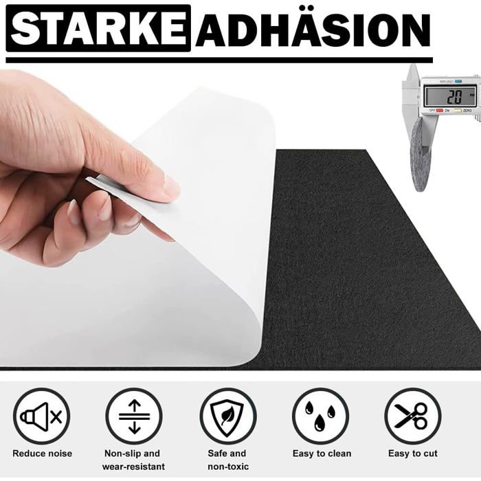 Feutrine Noire Autocollante, 20x200cm Rouleau Feutrine Adhesive,Tissu ...