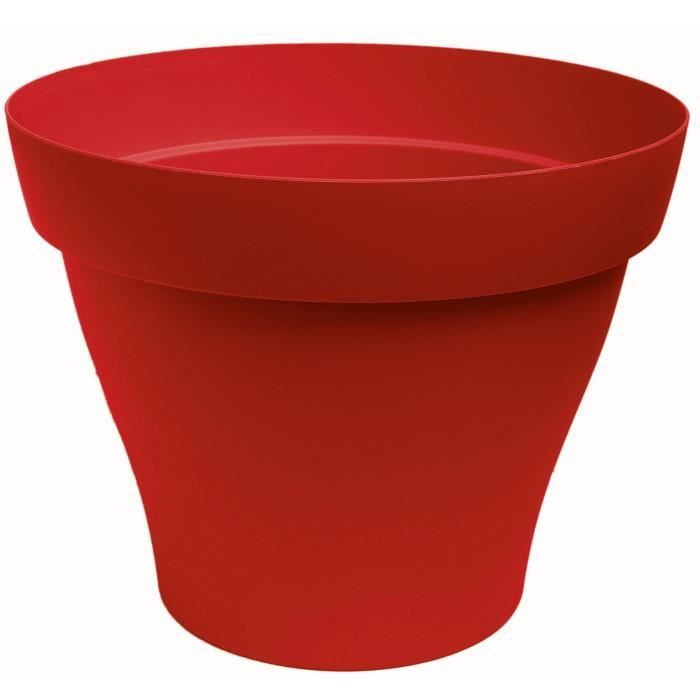 ROMEO Pot rond Ø50cm - 41l - Rouge - Cdiscount Jardin