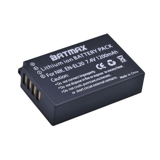 2Pcs EN-EL20 EN EL20 ENEL20 Rechargeable Li-Ion Battery for Nikon 1 J1 ...