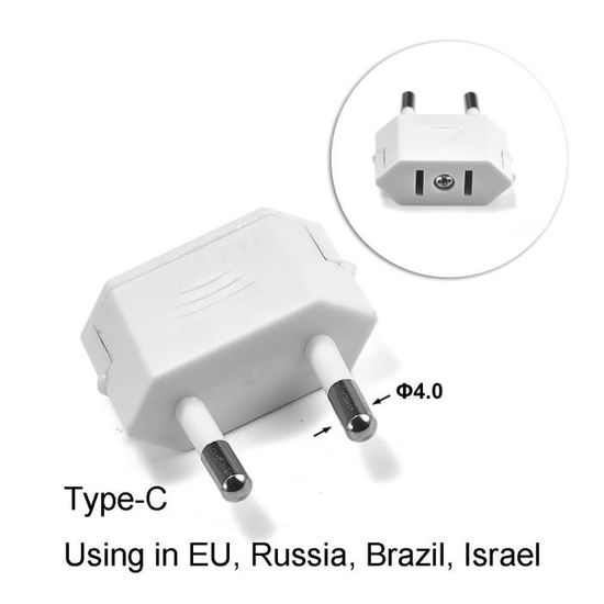 Adaptateur secteur de voyage pour prise US vers UE,convertisseur CA ...