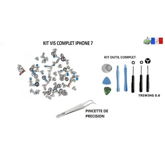 KIT COMPLET VIS DE REMPLACEMENT COMPATIBLE APPLE IPHONE 7G 7 KIT OUTIL ...