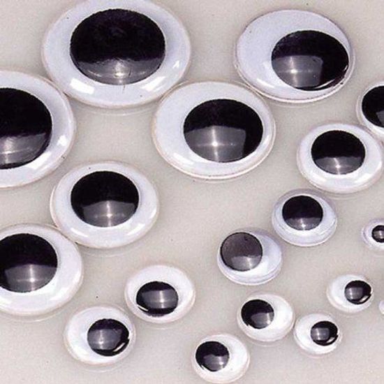 7101132 Efco Yeux Wobbly rond, en plastique, noir/blanc, 6mm, lot de ...
