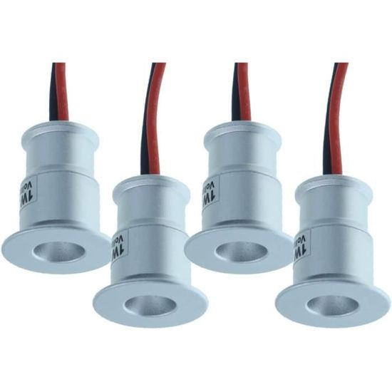 4 Mini Spots Led Encastrables, 12V 1W 100 Lumens, Large Angle De ...