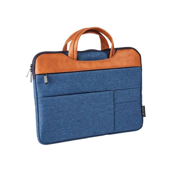 Pochette ordinateur pc portable 15,6 pouces bleu marine avec poignées ...