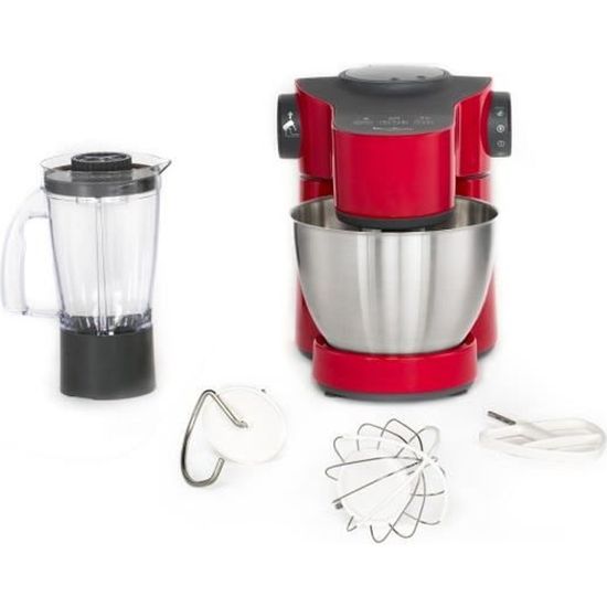 MOULINEX QA311510 Robot pâtissier Wizzo - 1000W - Rouge + Blender ...