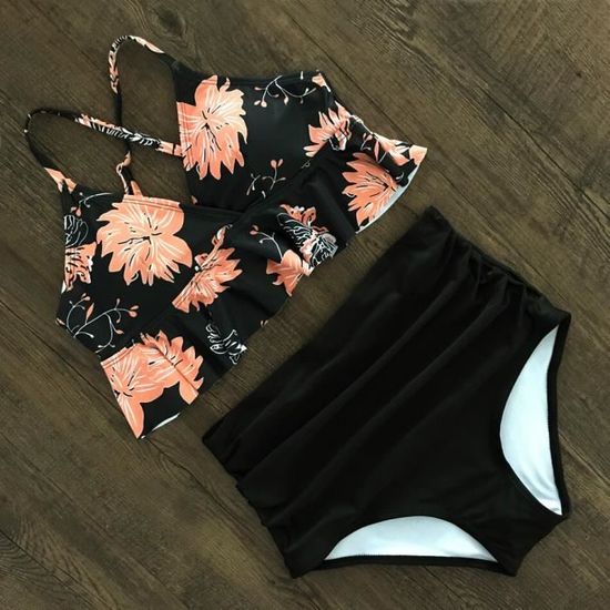 Maillot de bain Sexy à volants et taille haute - Marque inconnue - Type ...