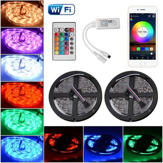 XCSOURCE 2 pcs 5 M WIFI RGBW 5050SMD 300 LED Bande Lumière Smart App ...