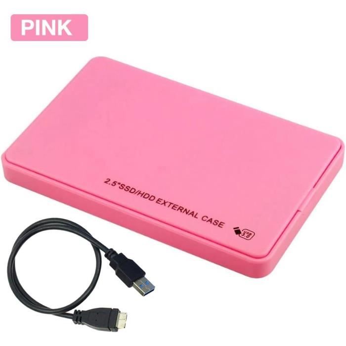 Boîtier De Disque Dur Usb3.0 2,5 Pouces, Boîtier 5 Gbps Sata Hdd Ssd Boîtier Externe Mobile Pour ...