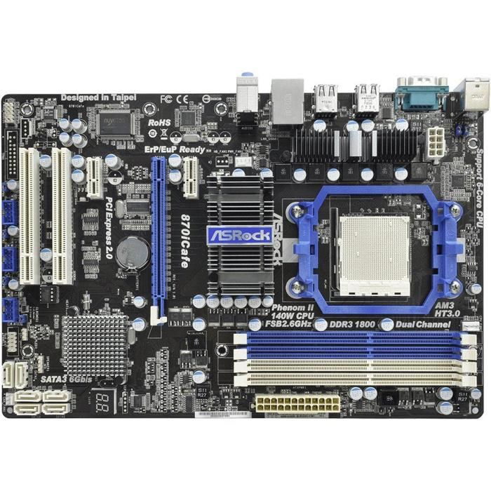 Carte mère ASRock 870iCafe AMD 870 Socket AM3 4xDDR3 16GB ATX ...