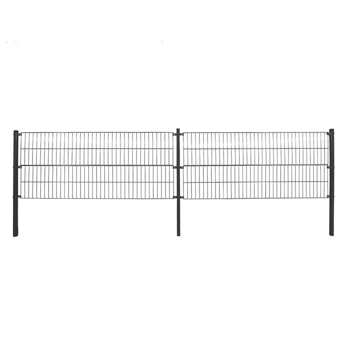 Clôture grillagée double tige avec poteaux d'angle HOME DELUXE MORATA ...