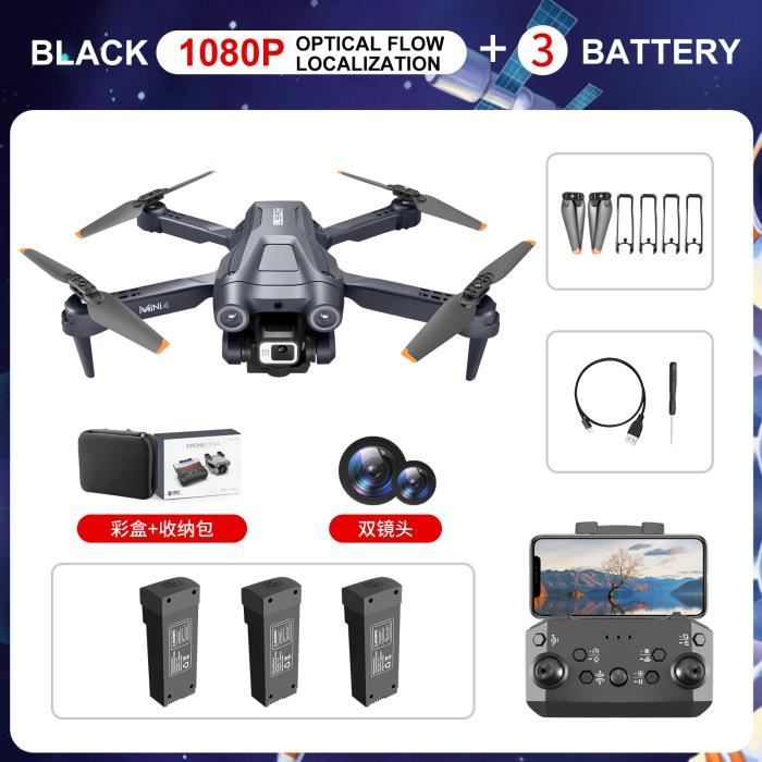 1080P Noir 3B - Drone professionnel GPS 4K, 5km, Quadricoptère HD avec ...