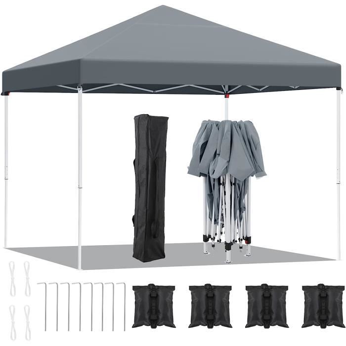 Tonnelle de Jardin 3 x 3 m, Tonnelle Pliante Imperméable, Tente avec 4 ...