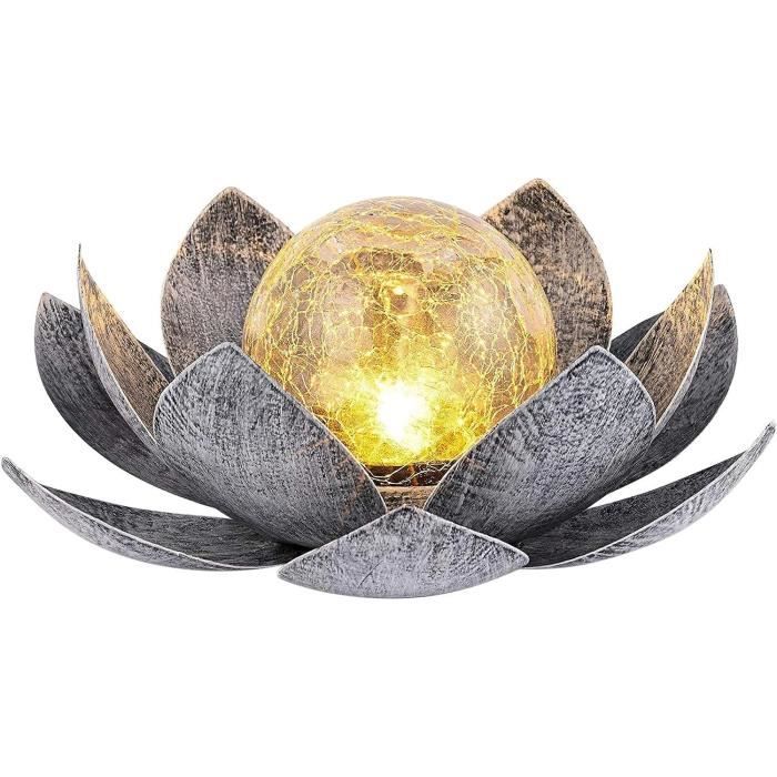 Lampe Solaire Fleur De Lotus Led Solaire Lotus Lumière De Verre ...