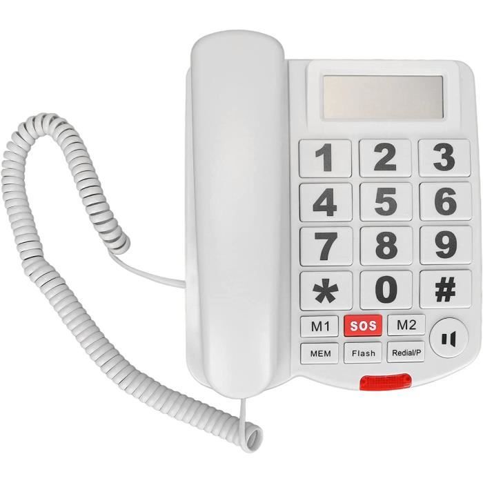 Téléphone Filaire, LD‑265CID Téléphone Filaire à Grosses Touches ...