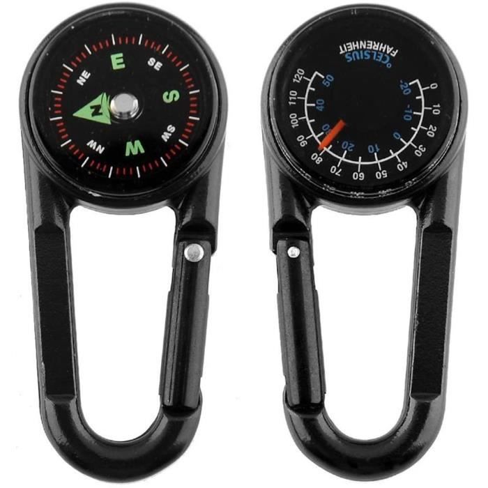 Boussole Mousqueton + Compass + Thermomètre on Multifonctionnelle ...