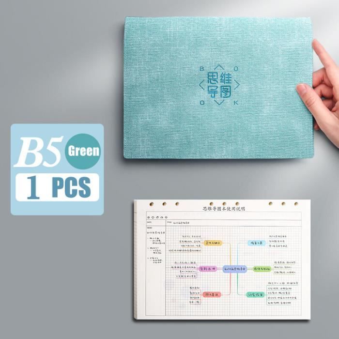 Feuillet mobile,Grand carnet de notes A4-B5,80 feuilles,carte de l ...