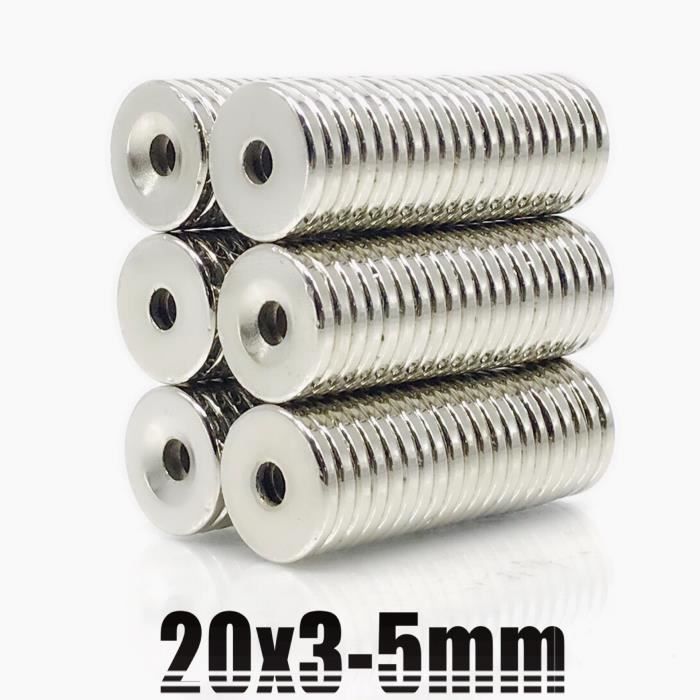 50 pièces - Aimants Permanents En Néodyme, Anneau Puissant N35 Avec ...