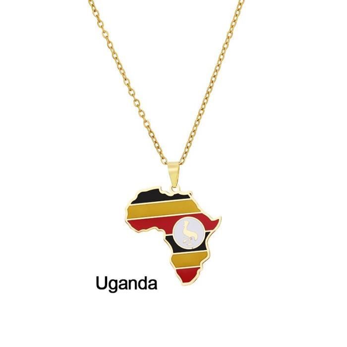 Chaine De Cou Vendue Seule NDW87 Afrique carte pendentif collier bijoux ...
