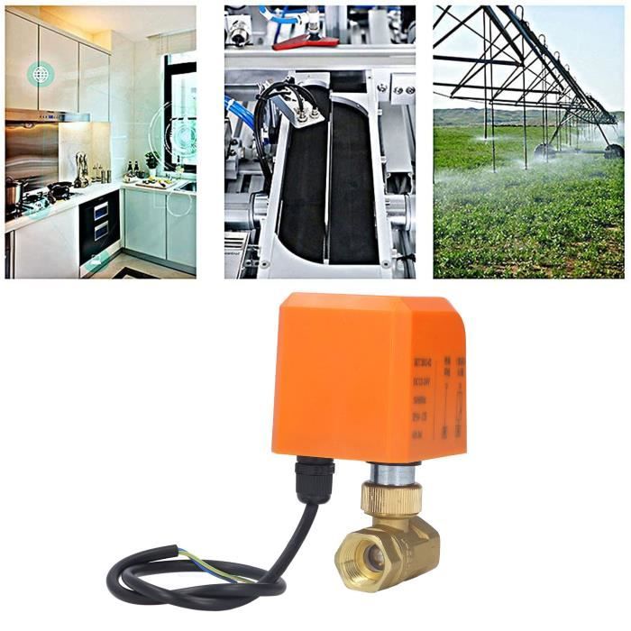 JIE Vanne à bille électrique Vanne à boisseau sphérique électrique DN15 2 voies 2 fils vanne en ...