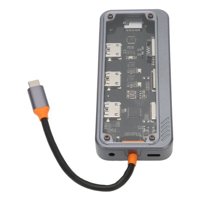 HURRISE hub USB C Station d'accueil Multiport Hub de Type C PD, USB 3.0 ...